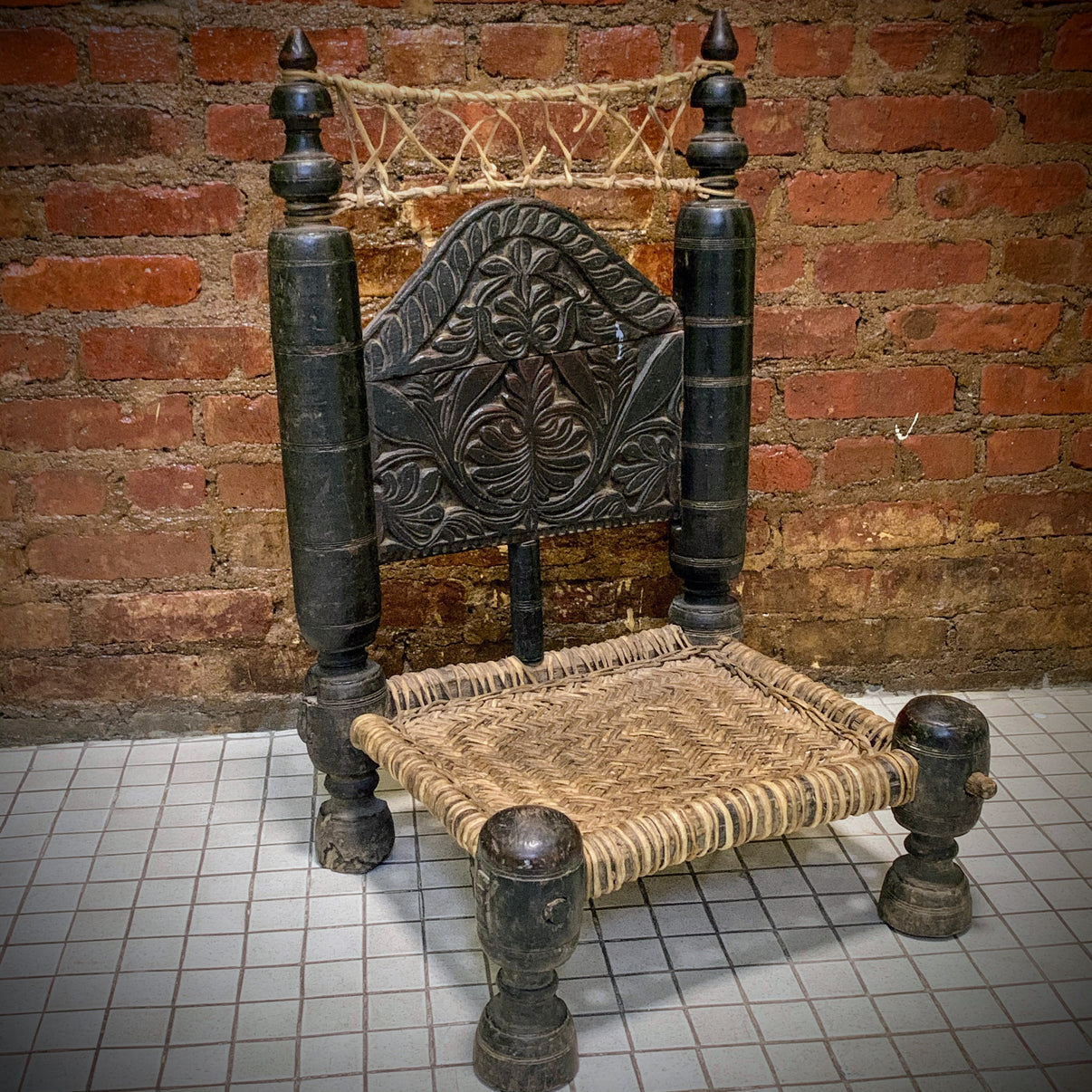 Low antique Indian chair – Tibetan Keepsakes